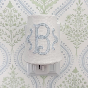 Custom Embroidered Initial Monogram Night Light: Personalized Nursery ...