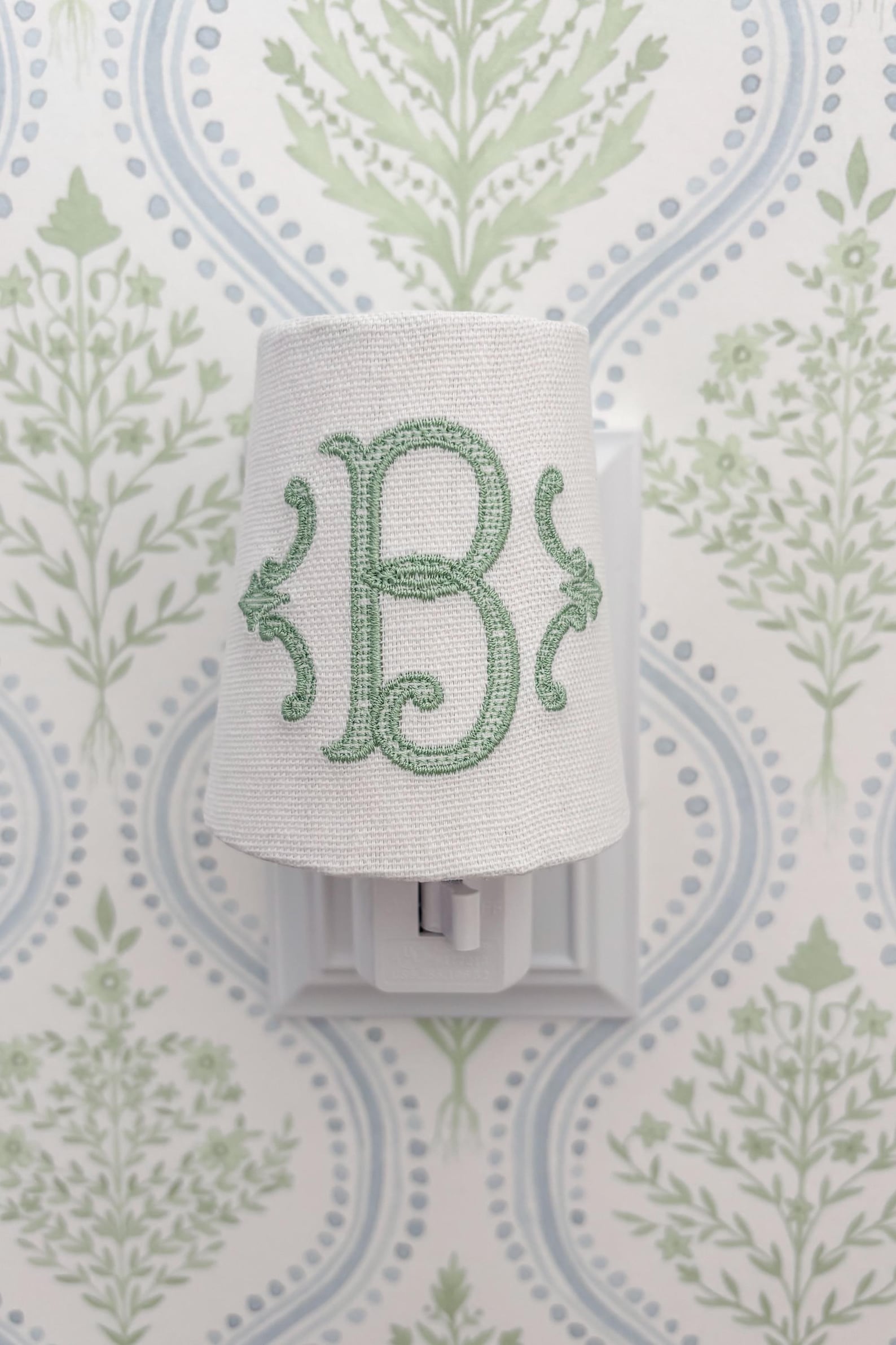Custom Embroidered Initial Monogram Night Light: Personalized Nursery ...