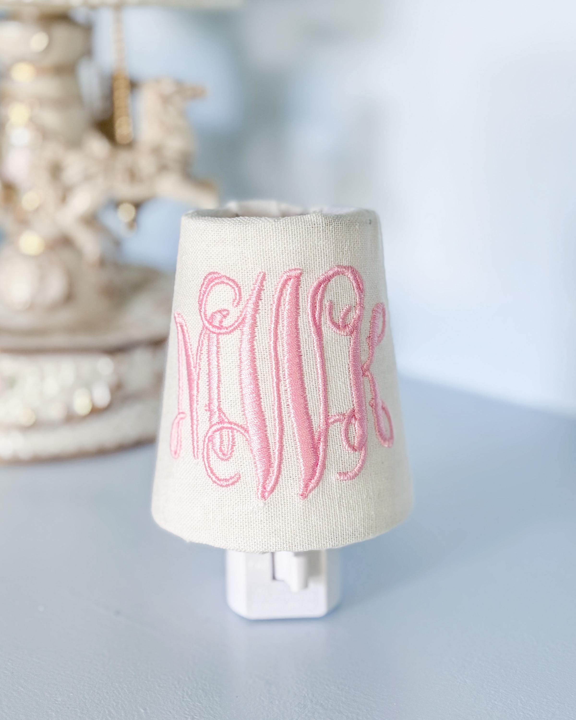 Custom Embroidered Monogram Night Light: Nursery, Little Girl's Room ...