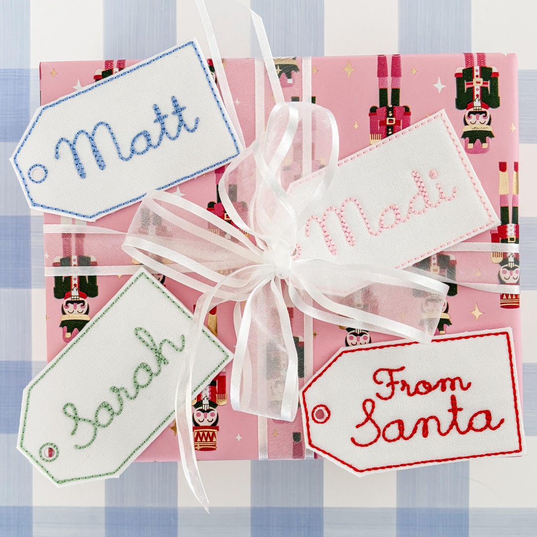 Custom Embroidered Christmas Gift Tags - Monogram or Name ...