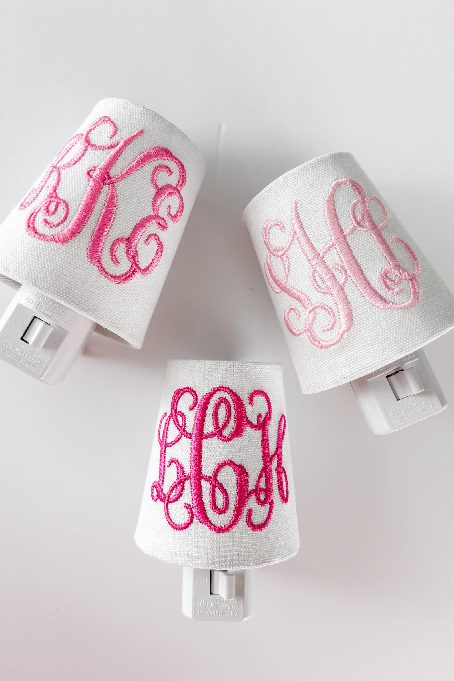 Custom Embroidered Monogram Night Light: Nursery, Little Girl's Room ...