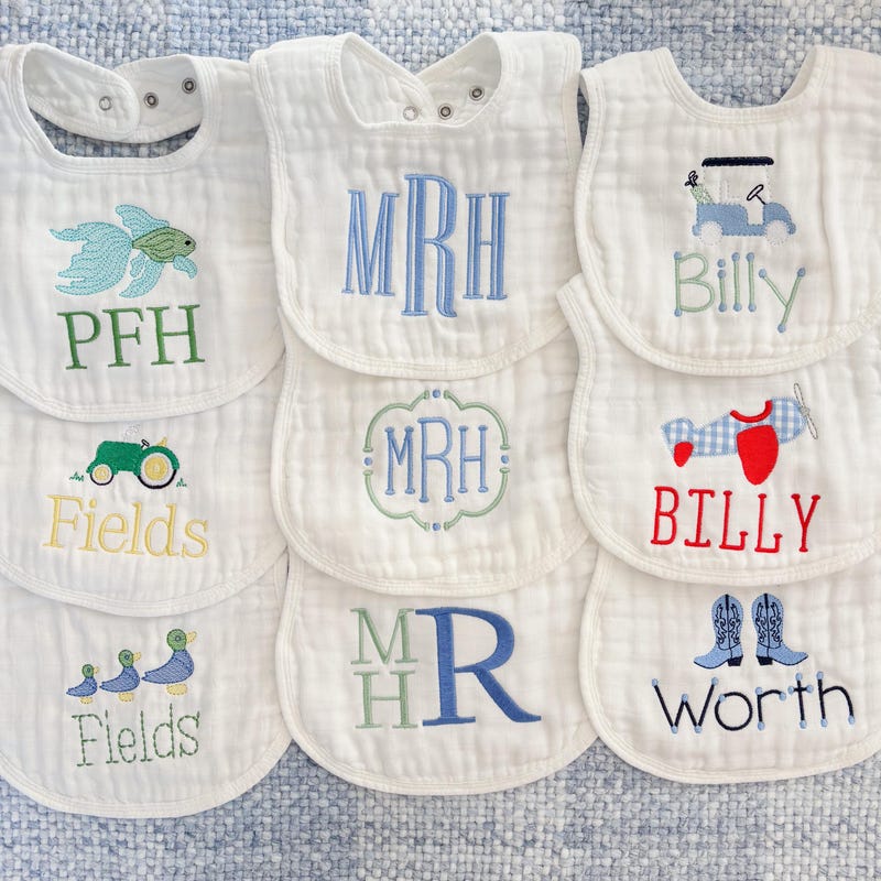 Bib Embroidery - Etsy