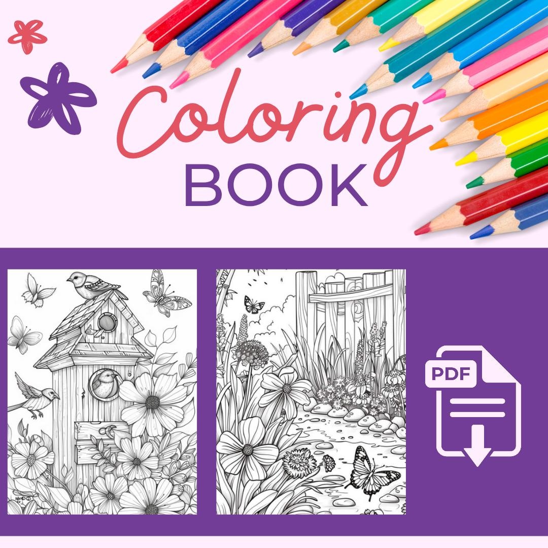Printable Coloring Page Downloadable Adult Coloring Page. Print and ...