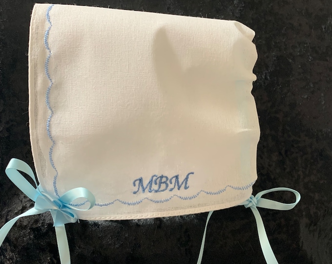 Baby Hankie Bonnet / Wedding Handkerchief With Queen Anne Lace - Etsy