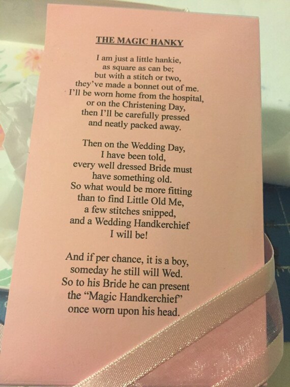Baptism Handkerchief Poem For Boys