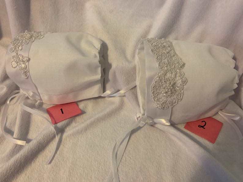 Baby Bonnet (elegant Bridal Trim) Magic Hanky Baptism, Christening ...