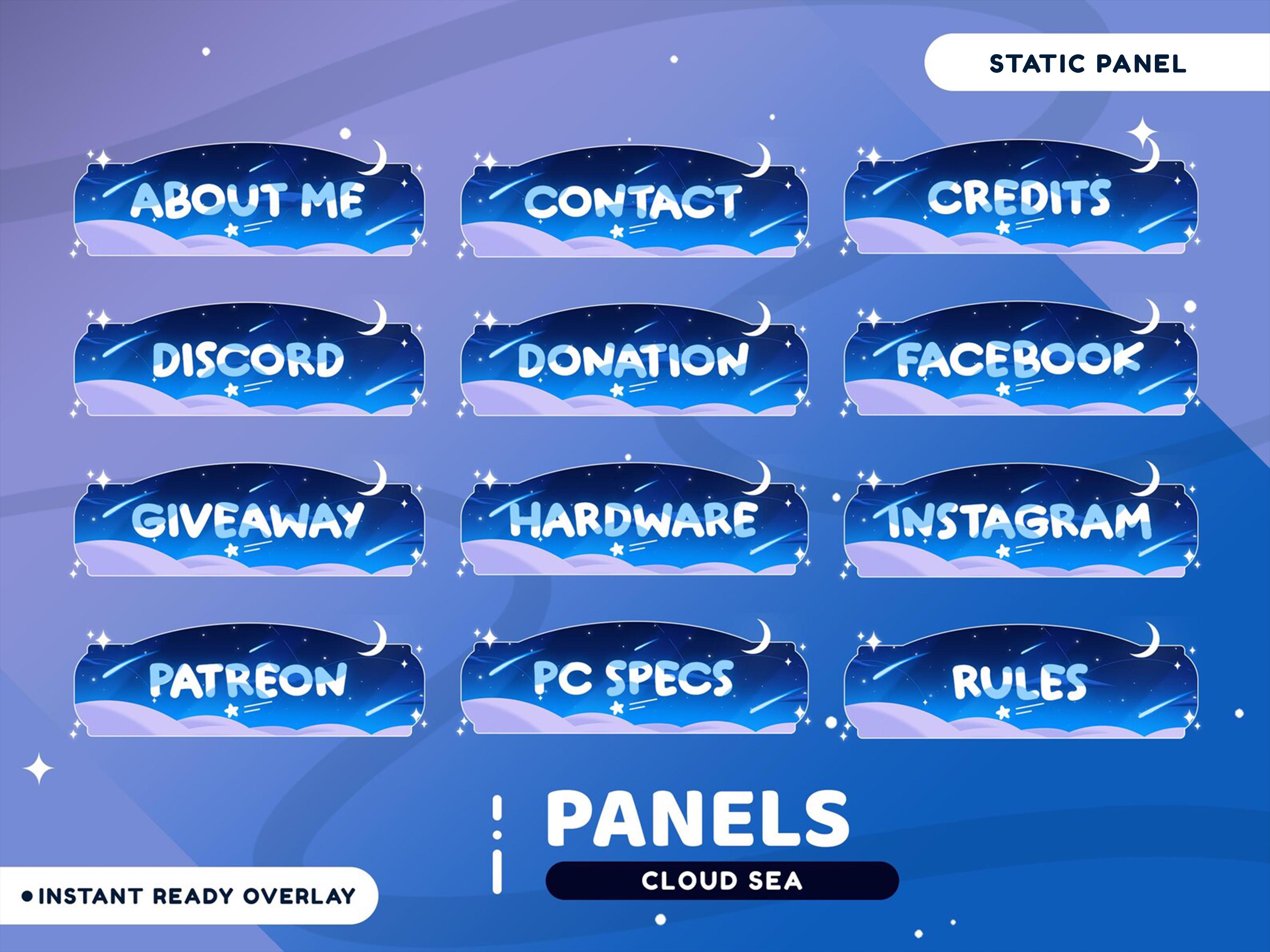 Cloud Sea Animated Stream Overlay Package for Twitch Bundle, Twitch ...