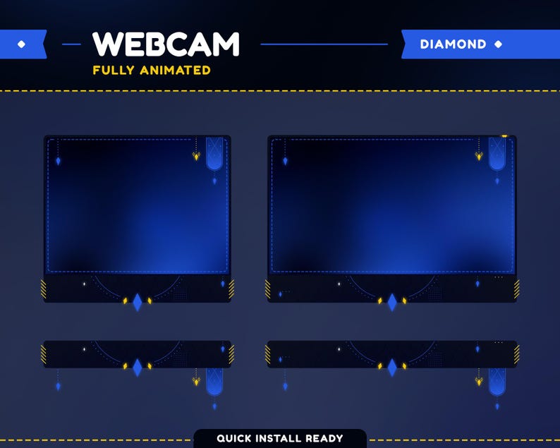 Diamond Animated Stream Overlay Package for Twitch Bundle, Twitch ...