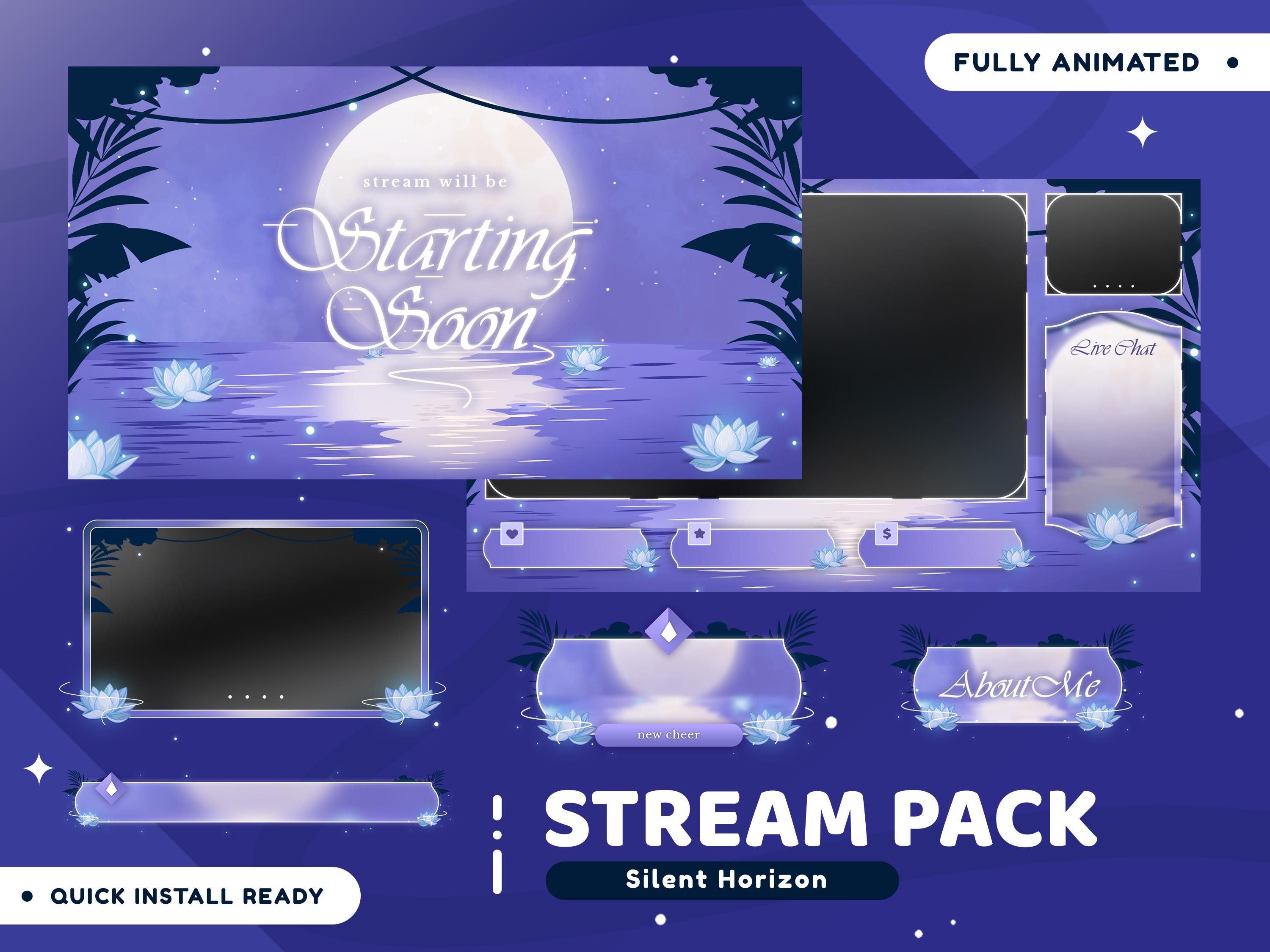 Silent Horizon Animated Stream Overlay Package for Twitch Bundle ...