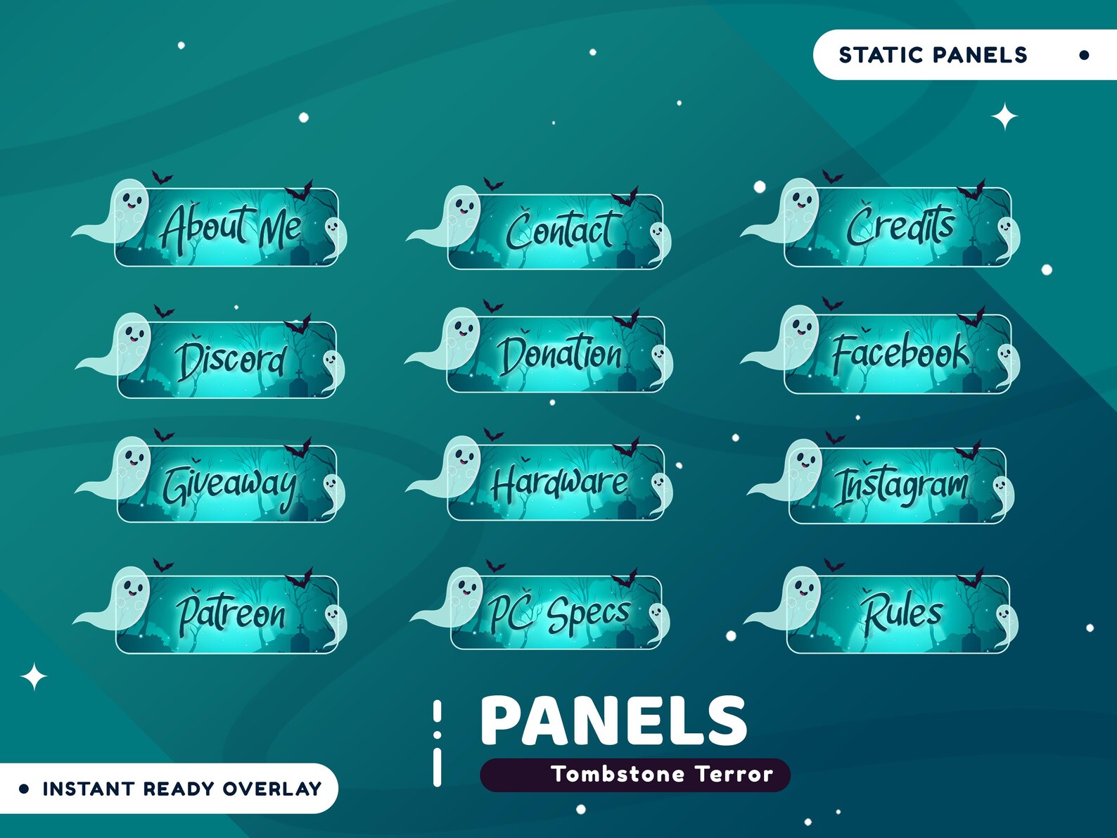 Tombstone Terror Animated Stream Overlay Package for Twitch Bundle ...