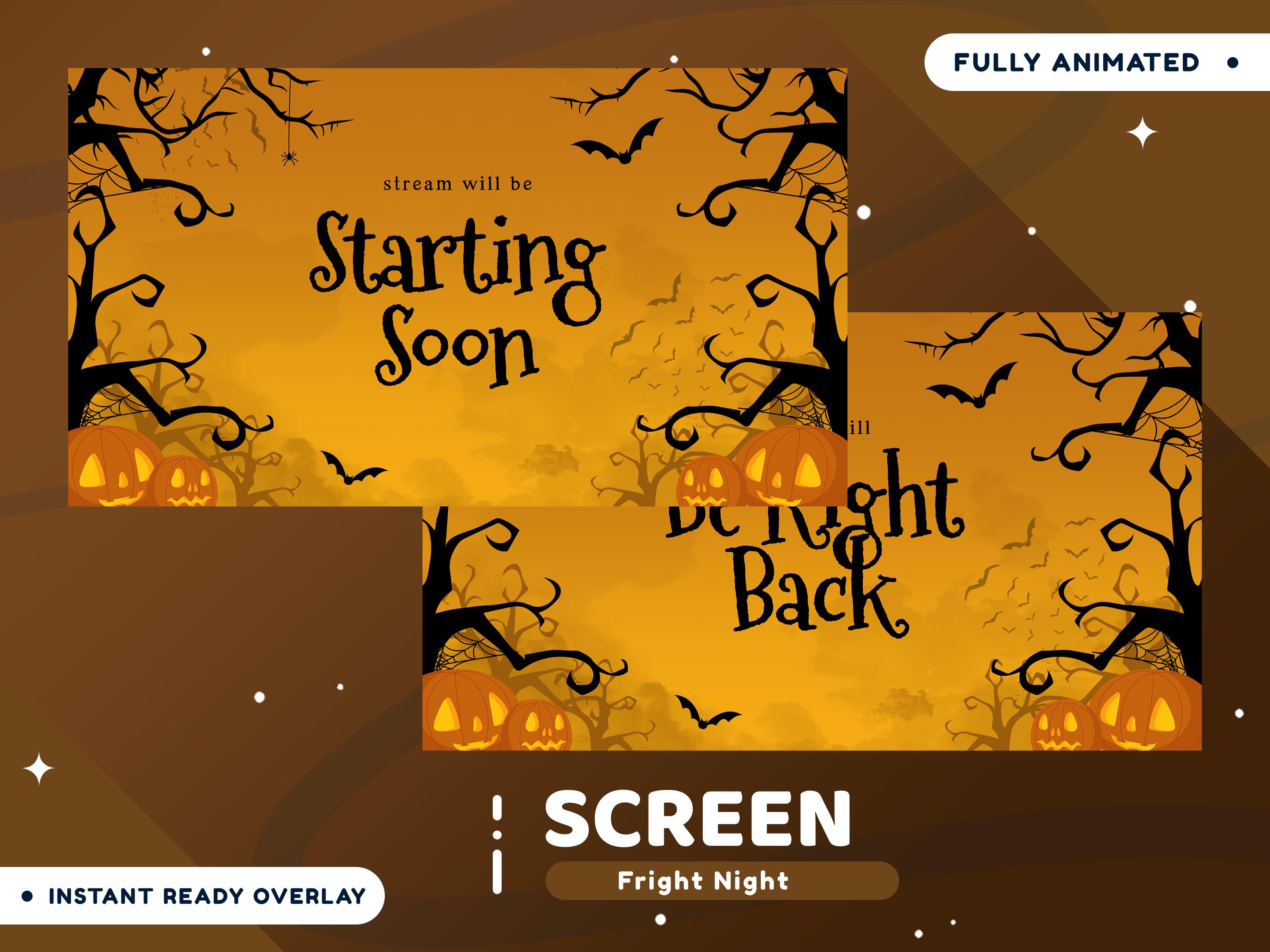 Fright Night Animated Stream Overlay Package for Twitch Bundle ...