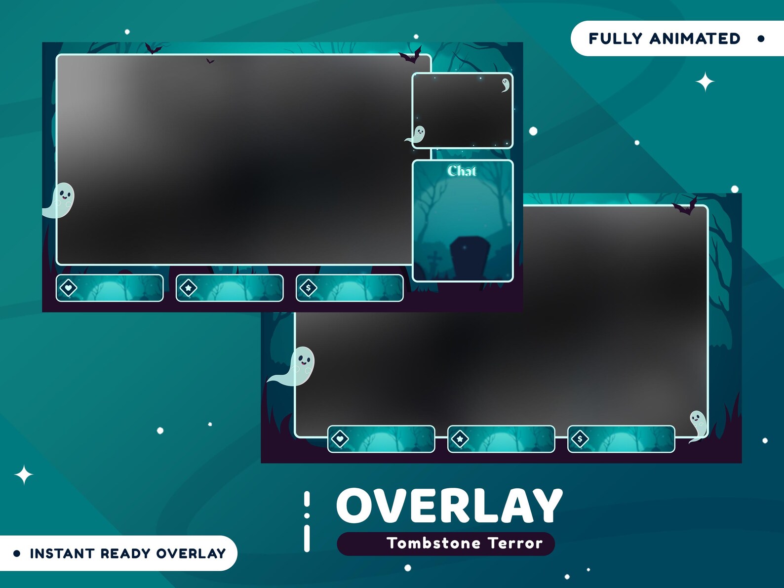 Tombstone Terror Animated Stream Overlay Package for Twitch Bundle ...