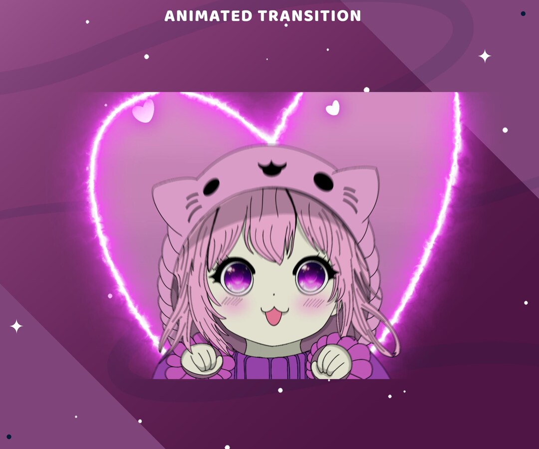 Kawaii Kitty Animated Stream Stinger Transition Package for Twitch ...