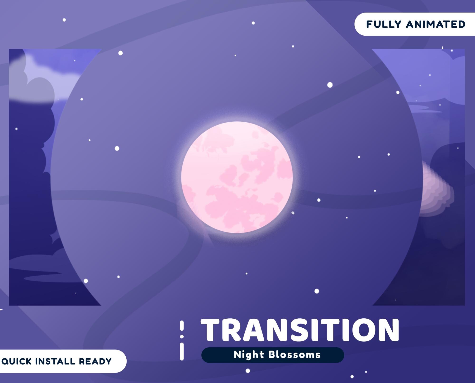 Night Blossoms Animated Stream Overlay Package for Twitch Bundle ...
