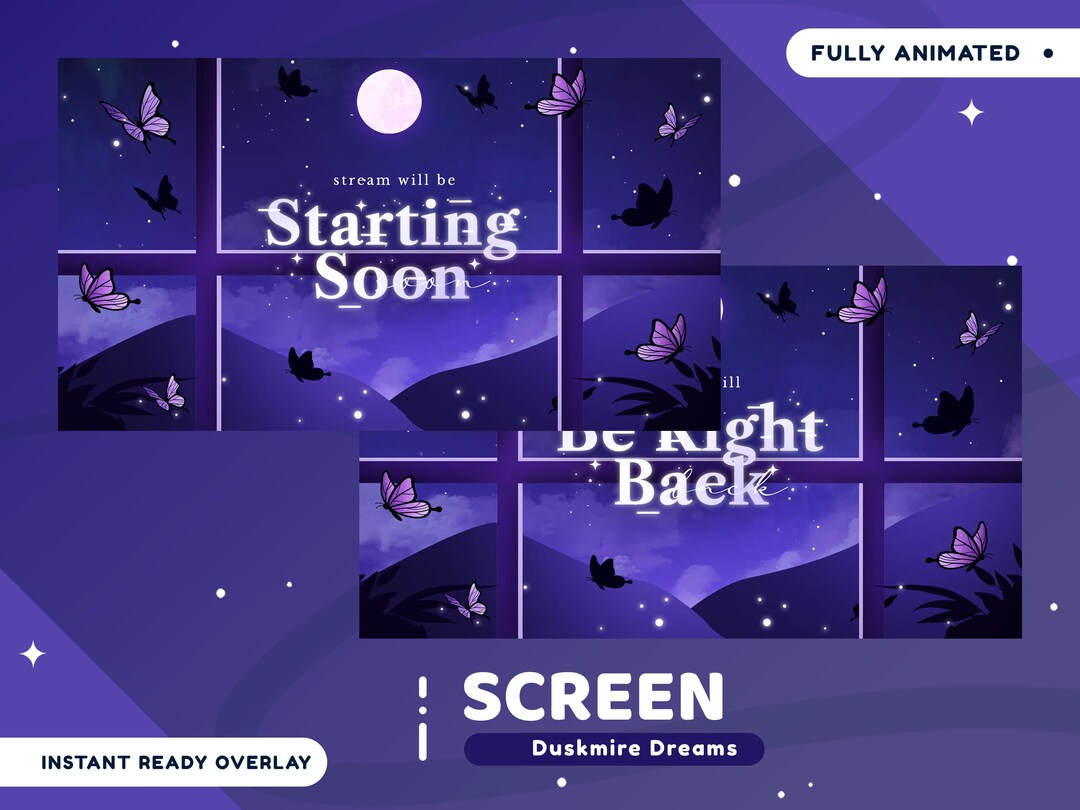 Duskmire Dreams Animated Stream Screen Package Twitch, Night Sky Scene ...