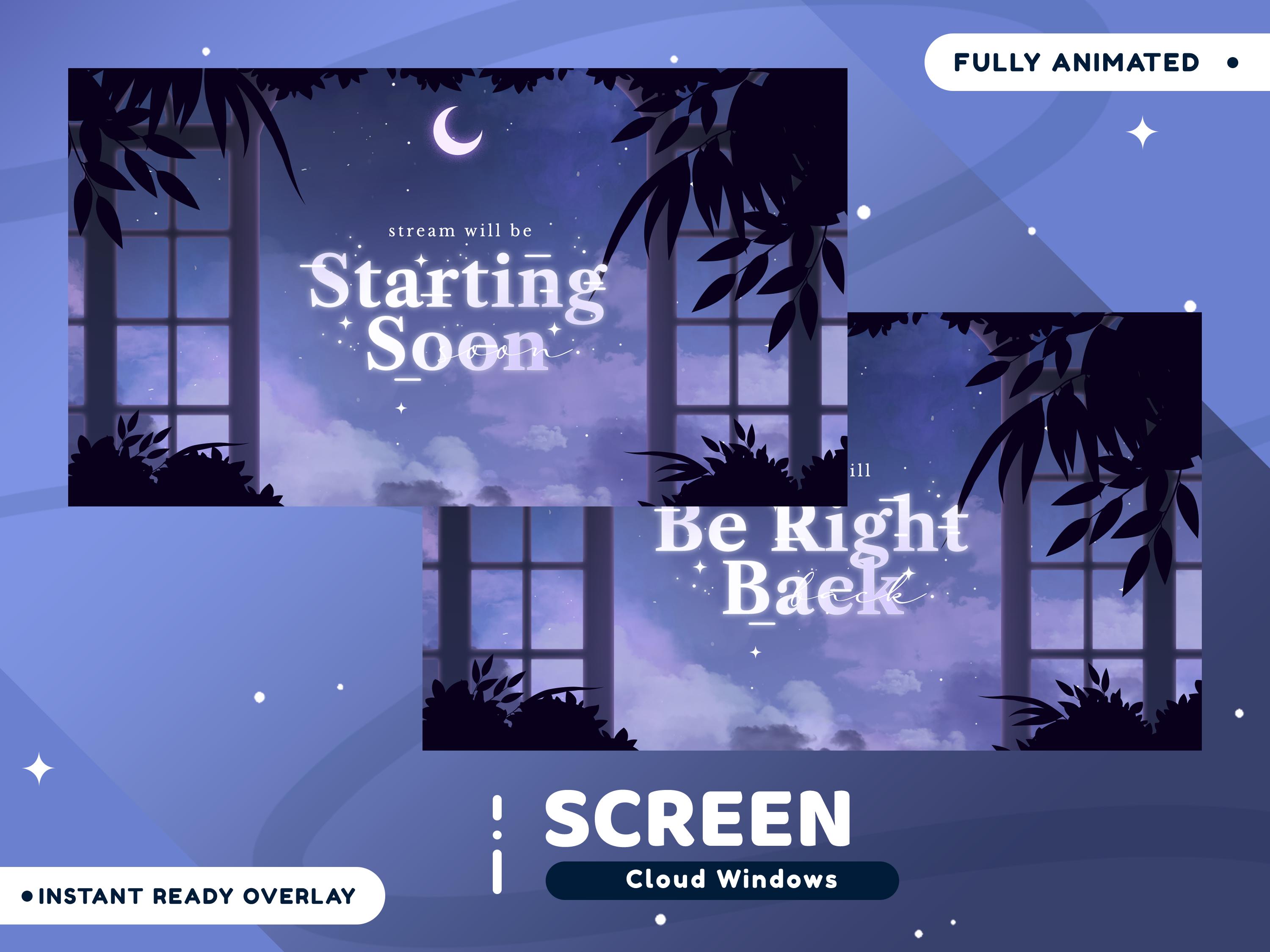 Cloud Window Animated Stream Overlay Package for Twitch Bundle ...