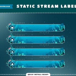 Oceanic Bloom Animated Stream Overlay Package for Twitch Bundle, Twitch ...