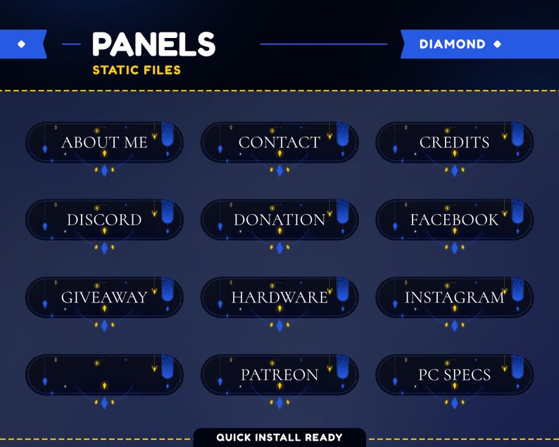 Diamond Animated Stream Overlay Package for Twitch Bundle, Twitch ...