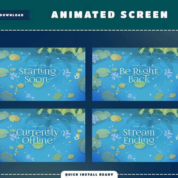Cloud Sea Animated Stream Screen Package for Twitch, Animation Twitch ...