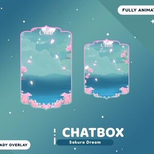 Sakura Dream Animated Stream Overlay Package for Twitch Bundle, Pink Cherry Blossom Stream ...