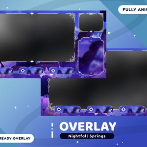 Nightfall Springs Animated Stream Overlay Package for Twitch Bundle ...