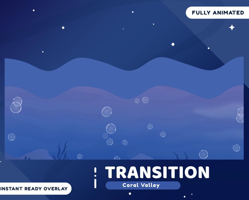 Coral Valley Animated Stream Overlay Package, Overlay Twitch Bundle ...