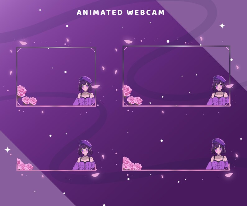 Midnight Roses Animated Stream Overlay Package for Twitch, Tiktok ...