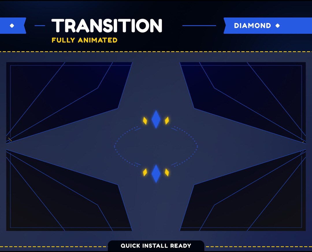 Diamond Animated Stream Stinger Transition Package for Twitch Bundle ...