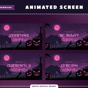 Halloween Night Animated Stream Screen Package for Twitch, Halloween ...