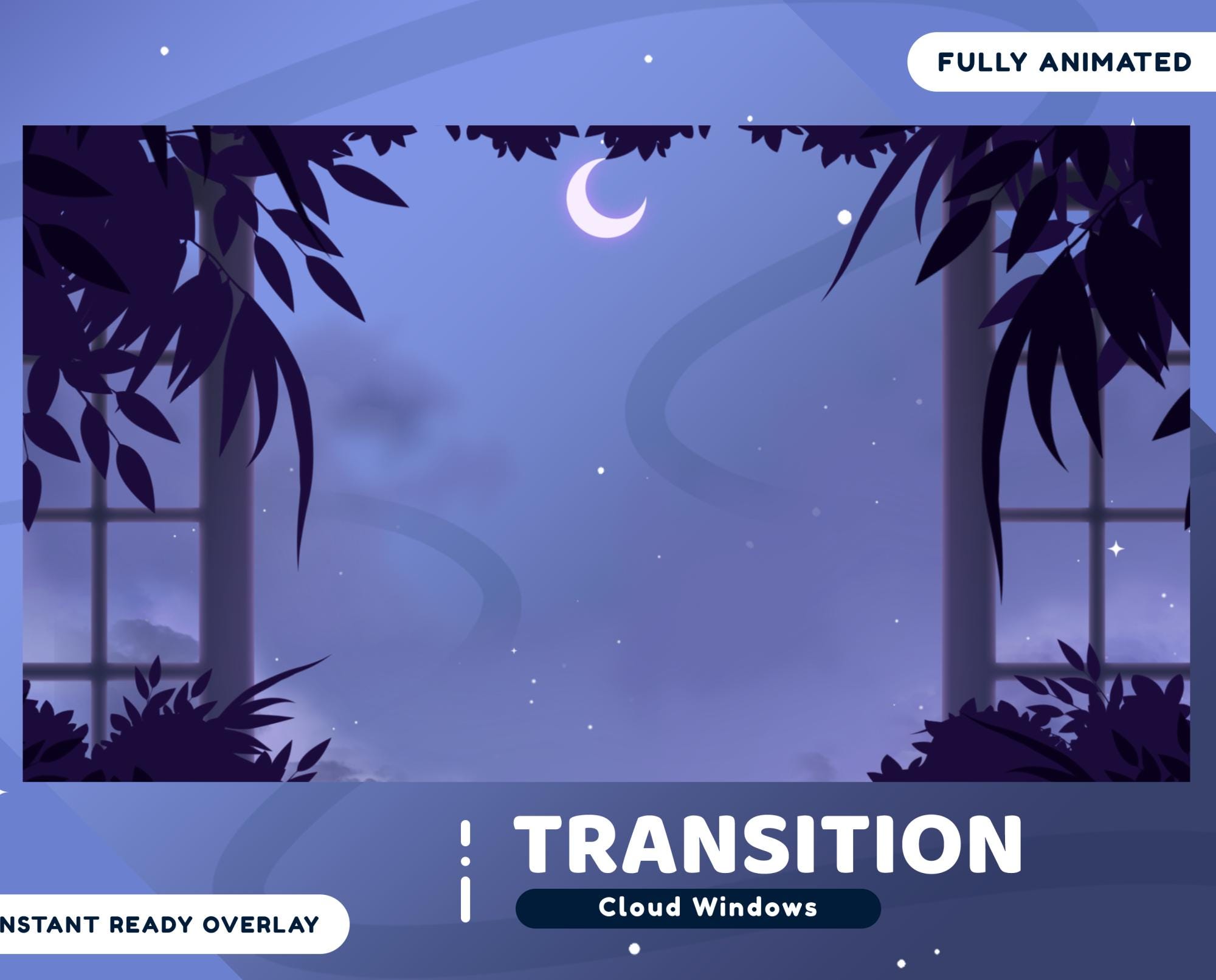 Cloud Window Animated Stream Overlay Package for Twitch Bundle ...