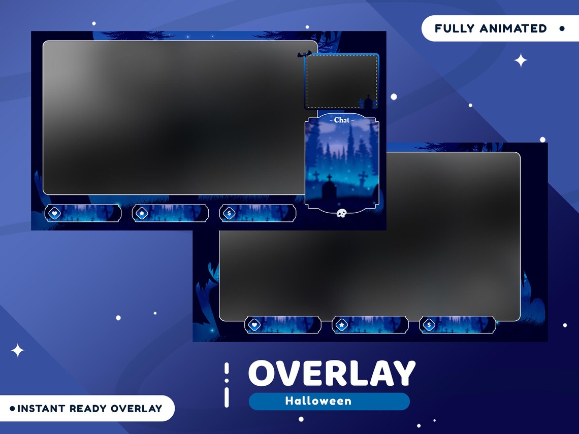 Halloween Animated Stream Overlay Package for Twitch Bundle, Twitch ...
