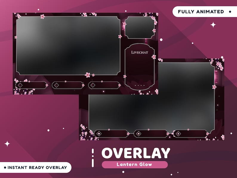 Lantern Glow Animated Stream Overlay Package for Twitch Bundle, China ...