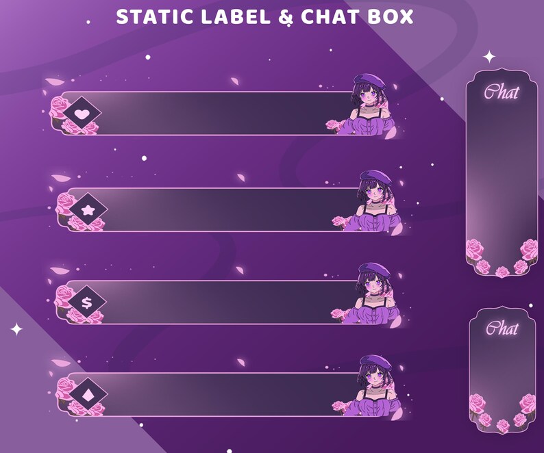 Midnight Roses Animated Stream Overlay Package for Twitch, Tiktok ...