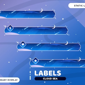 Cloud Sea Animated Stream Overlay Package for Twitch Bundle, Twitch ...
