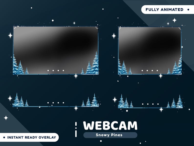 Snowy Pines Animated Stream Overlay Package for Twitch Bundle, Winter ...