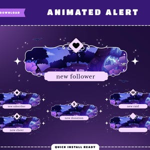 Nightfall Springs Animated Stream Alert Package for Twitch Bundle ...
