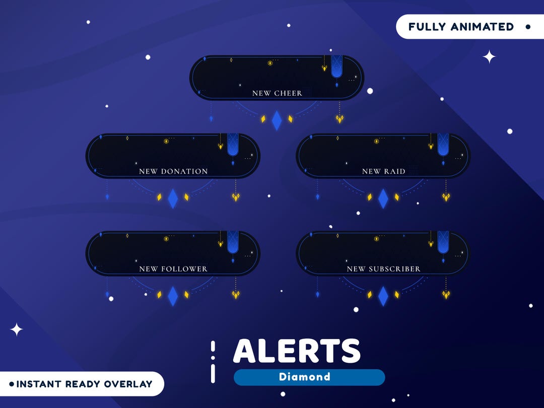 Diamond Animated Stream Alert Package for Twitch Bundle, Animation ...
