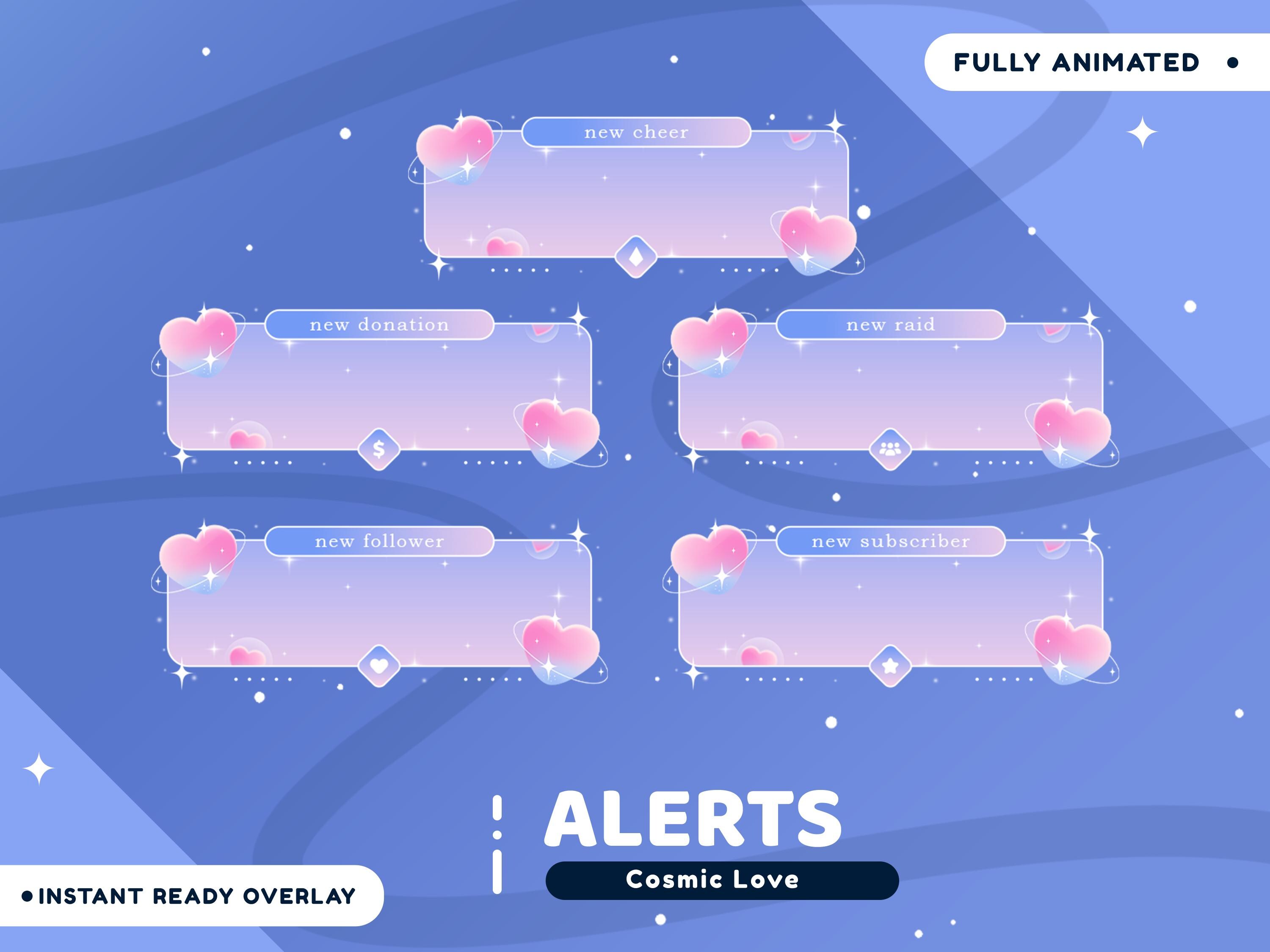 Cosmic Love Animated Stream Overlay Package for Twitch Bundle ...