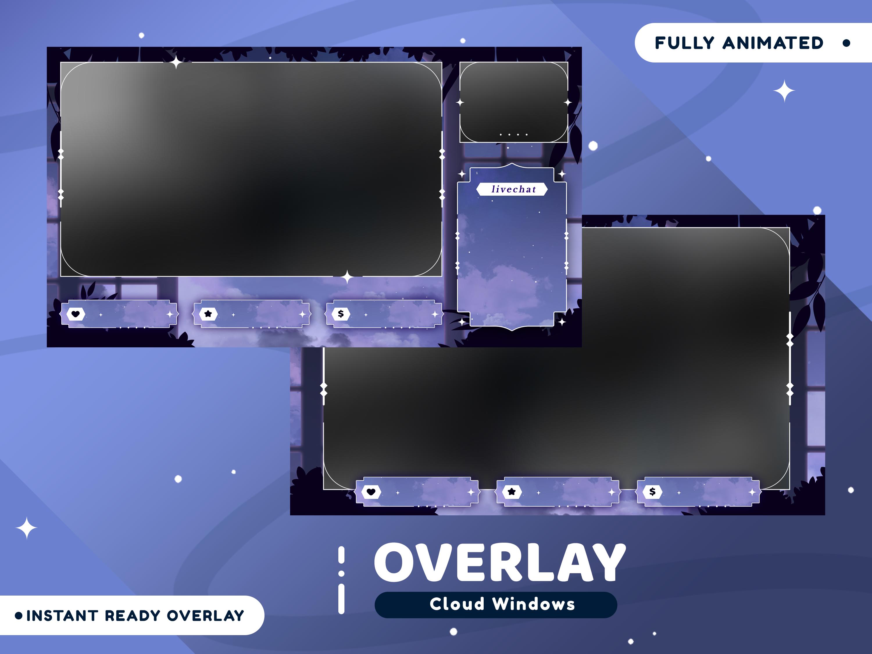 Cloud Window Animated Stream Overlay Package for Twitch Bundle ...