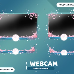 Sakura Dream Animated Stream Overlay Package for Twitch Bundle, Pink ...