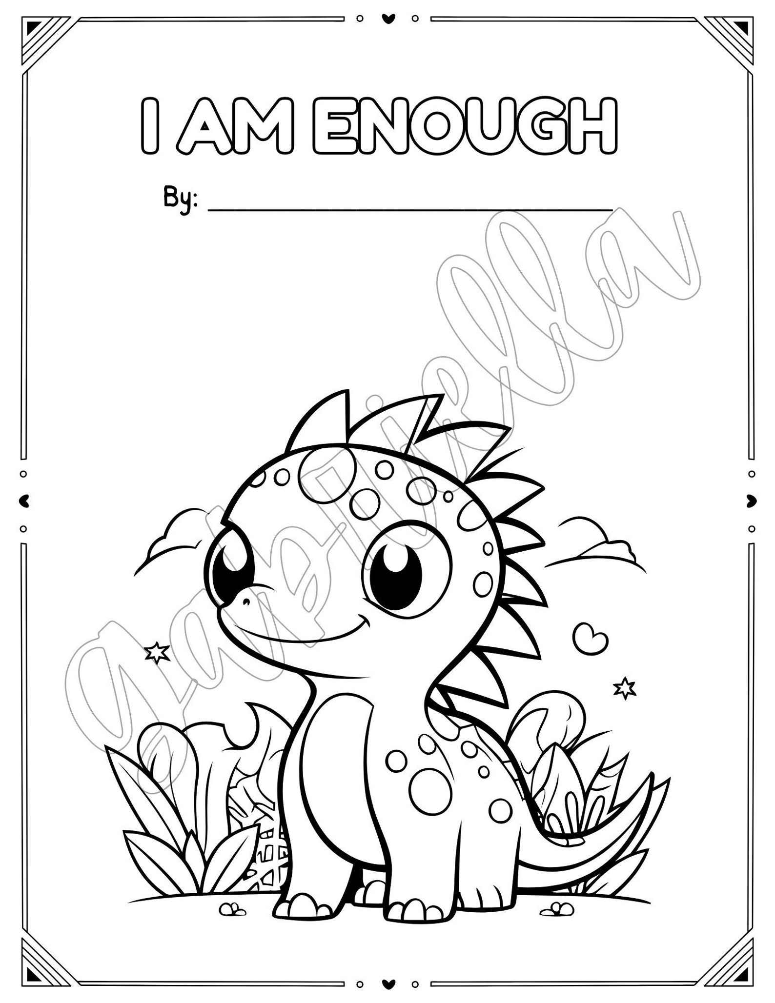 Kids Fun Dinosaur Coloring Pages - Etsy