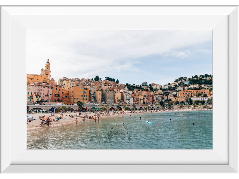 Pastel Village of Menton French Riviera, Menton Beach Photograph ...