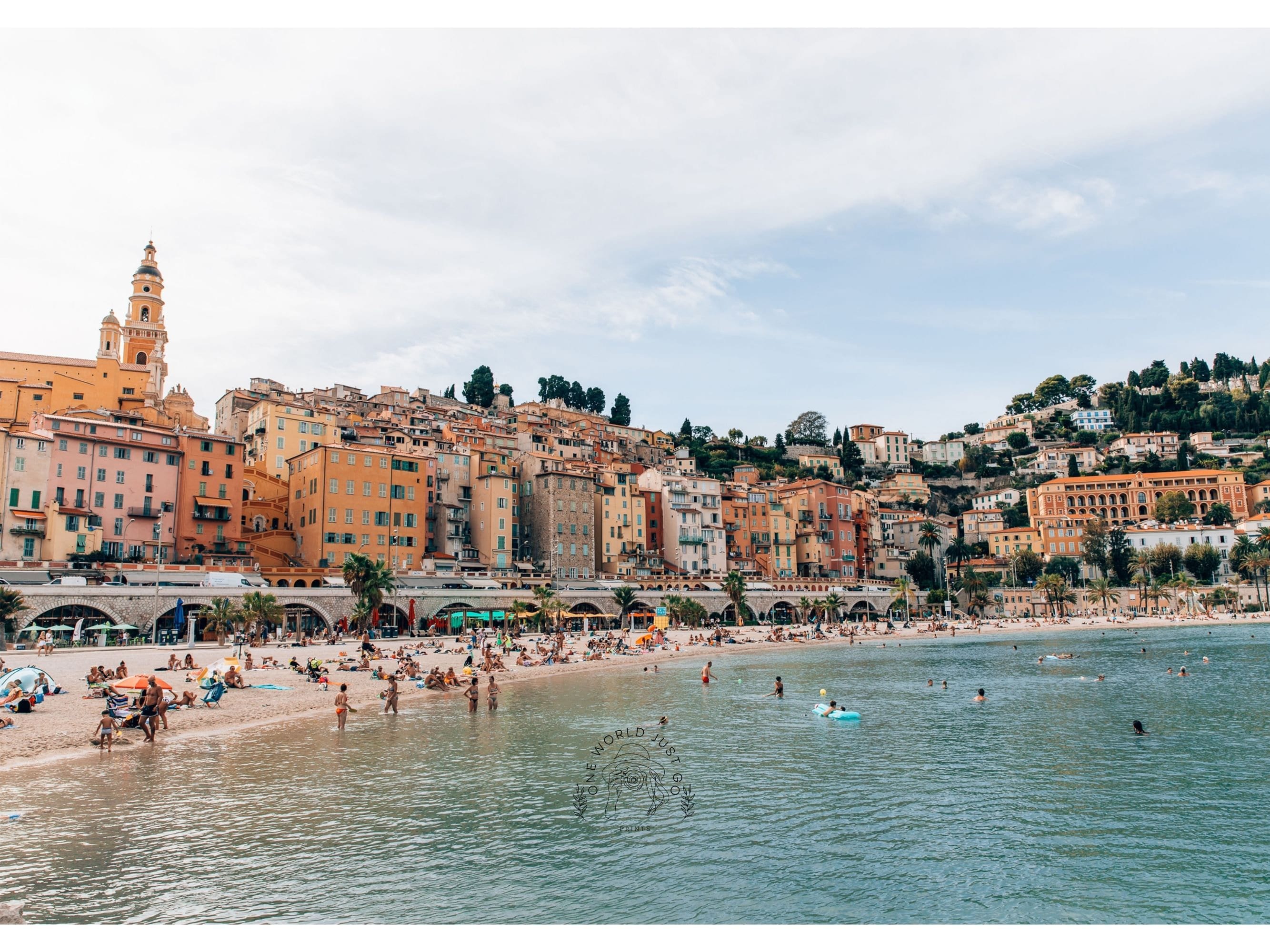 Pastel Village of Menton French Riviera, Menton Beach Photograph ...