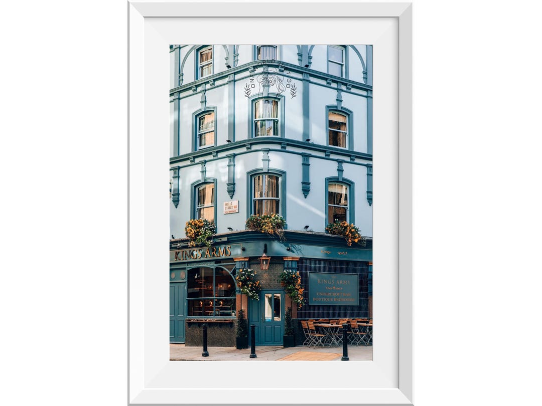 Kings Arms Blue Pub in London, Blue Building Architecture Print ...