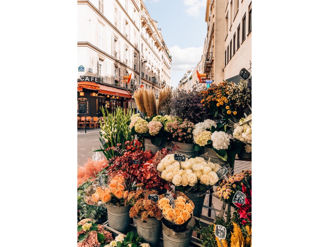 Parisian Florist Wall Art, Flower Market in Paris, Paris Flower Shop ...