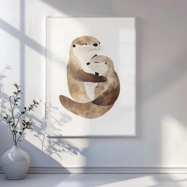 Mom and Baby Otter Baby Mom Dad Otter Mother‘s Day Mom Gift Cute Sea ...