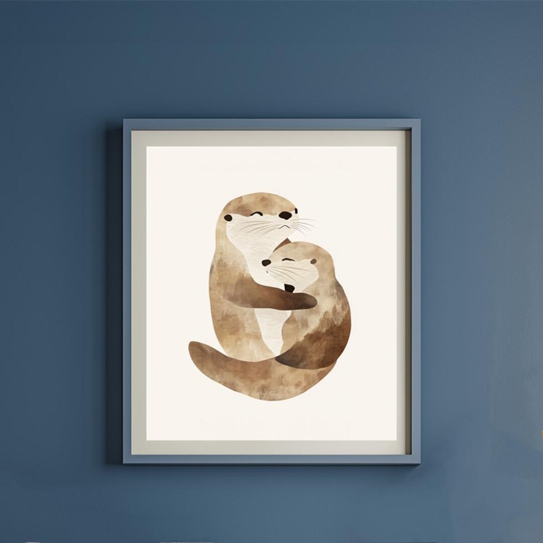 Mom and Baby Otter Baby Mom Dad Otter Mother‘s Day Mom Gift Cute Sea ...