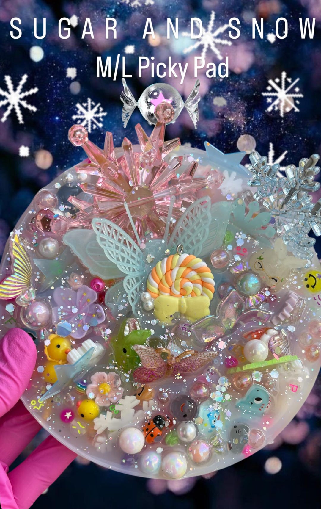 M/L Sugar and Snow Picky Pad- Anxiety Relief, Picking Toy, Skin Picking ...