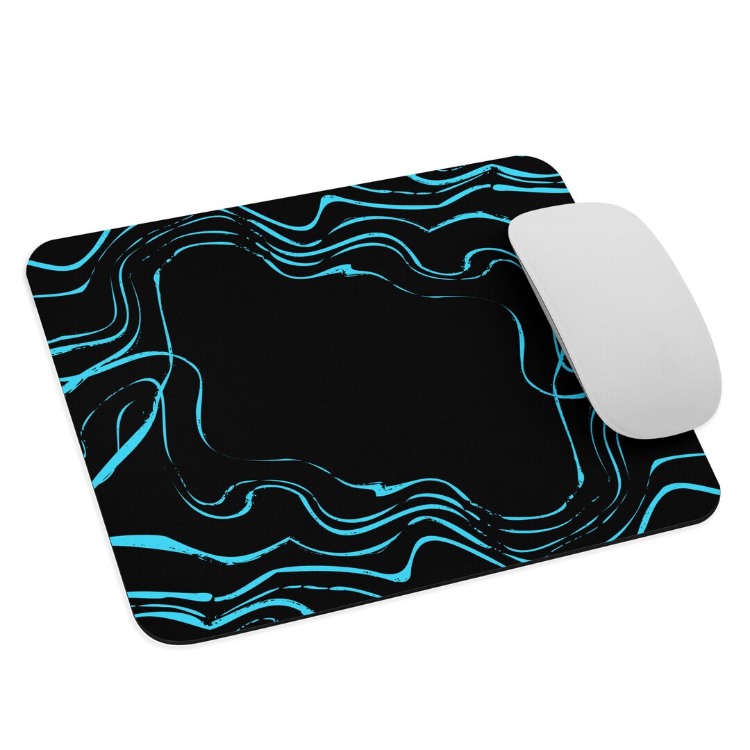 Gaming Mouse Pad Topography Desk Mat Teal Mouse Pad Gaming Desk Mat ...
