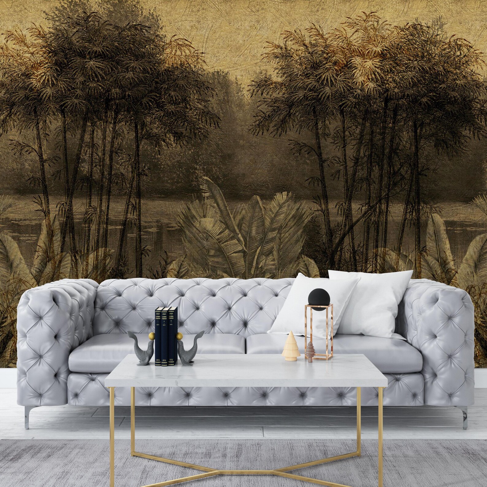 Watercolor Forest Landscape Wallpaper, Peel and Stick Nature Wall Mural ...